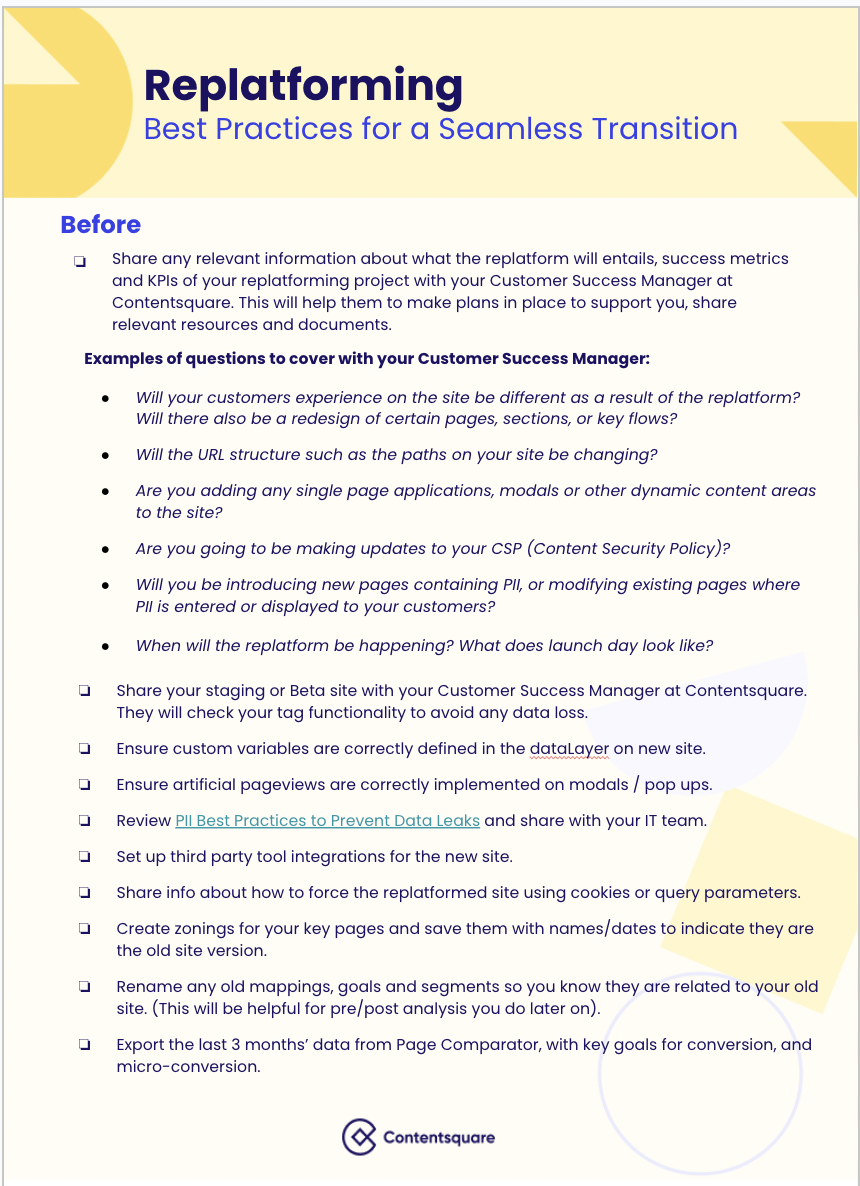 Assessing your current platform. Is it time to replatform? – Contentsquare Help Center ...
