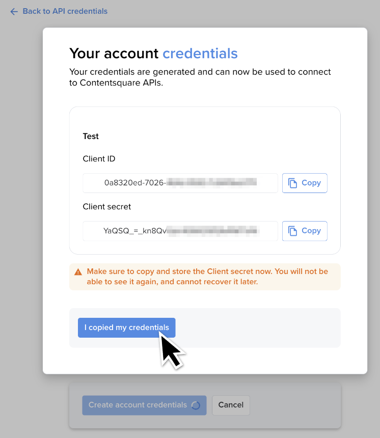 How to create API credentials – Contentsquare Help Center | Documentation & Support