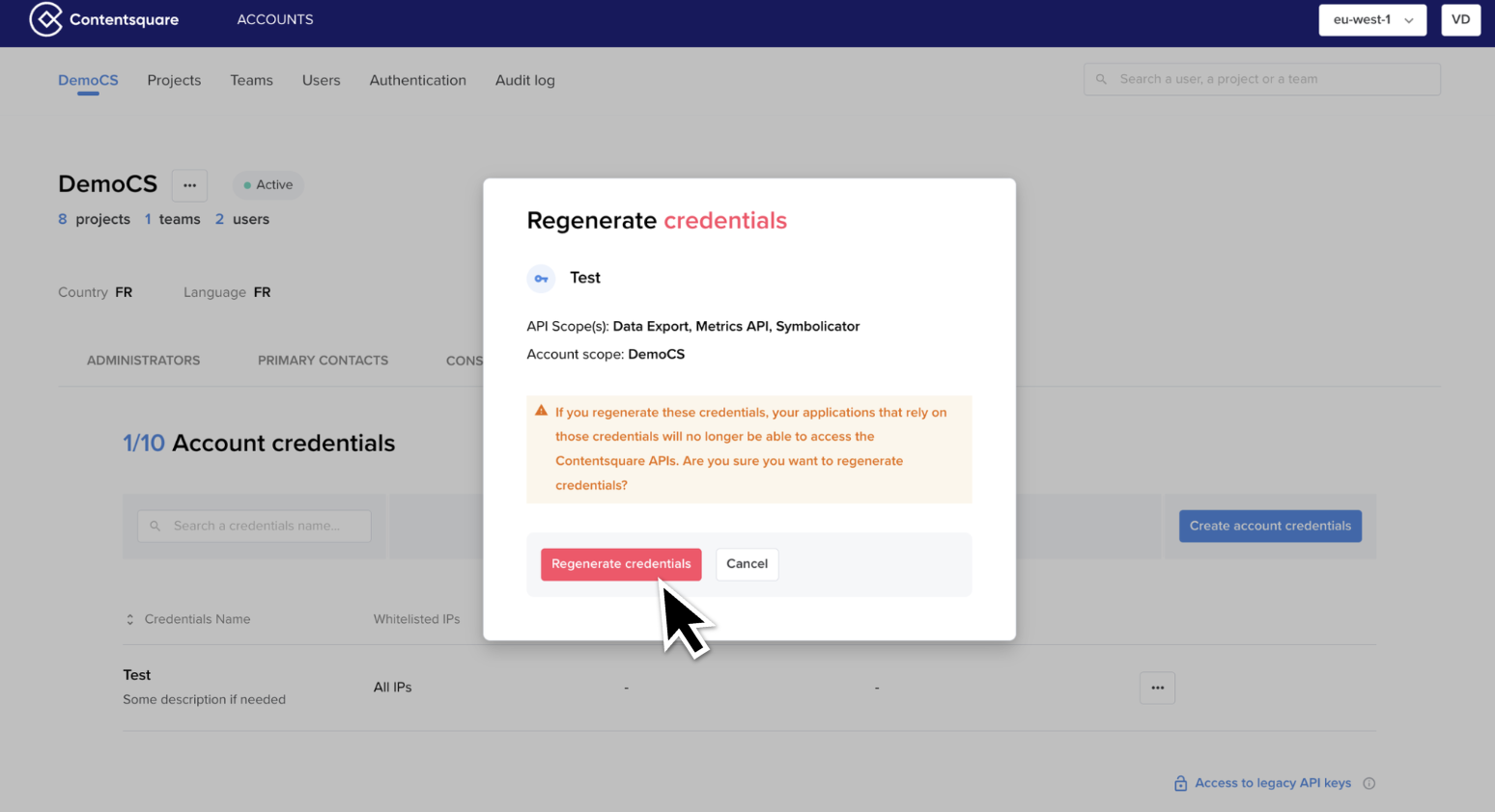 How to create API credentials – Contentsquare Help Center ...