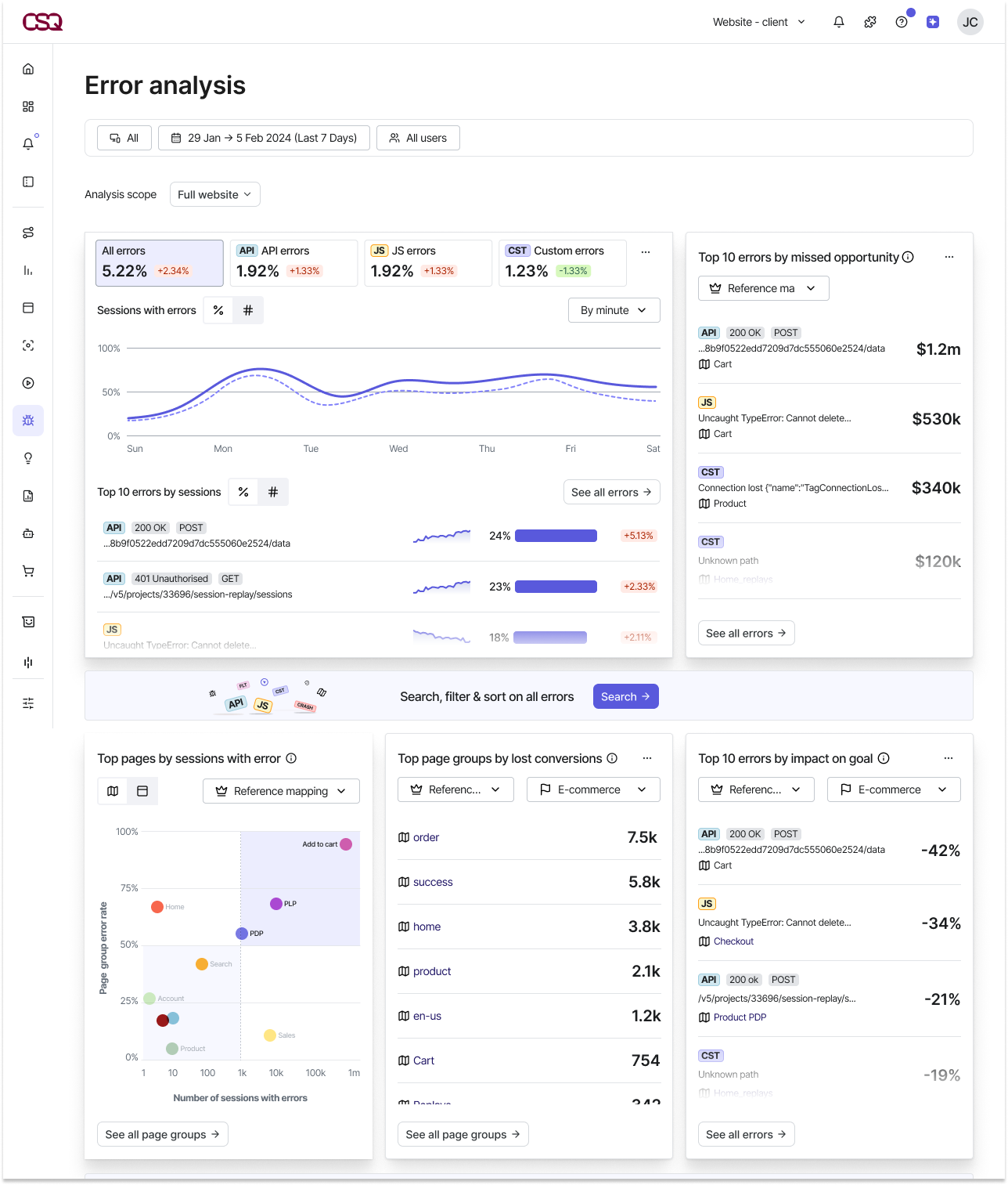 How to use Error Analysis – Contentsquare Help Center | Documentation & Support