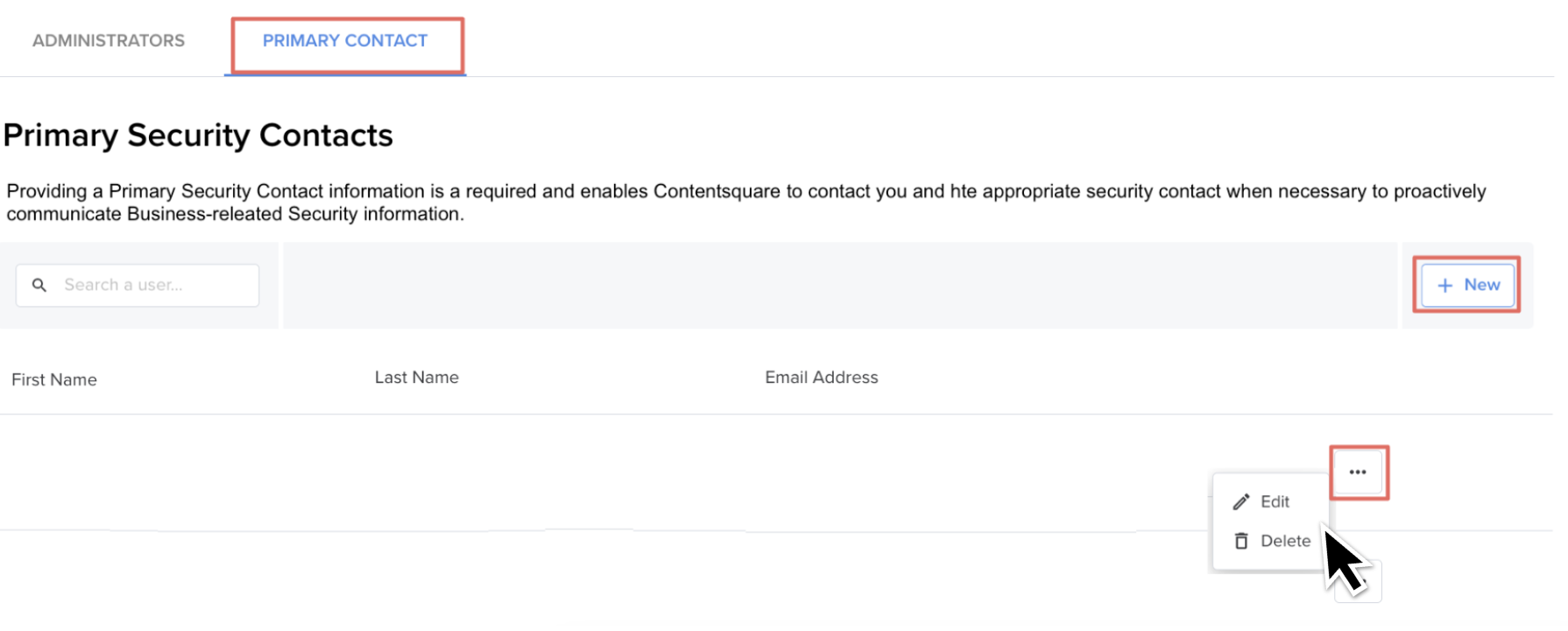 How to change the account Admin and the primary security contact ...