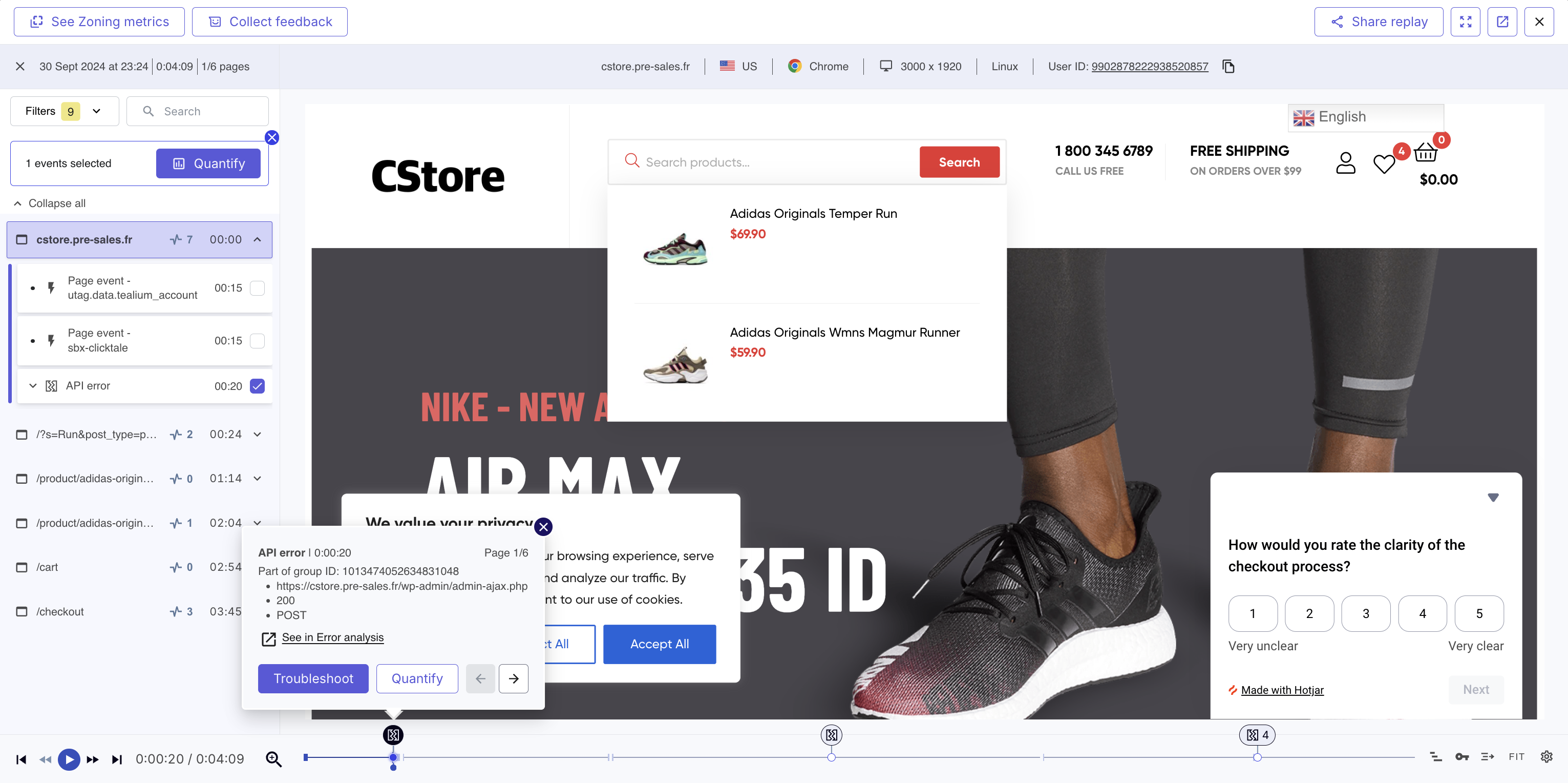 Error analysis and Session replay – Contentsquare Help Center | Documentation & Support
