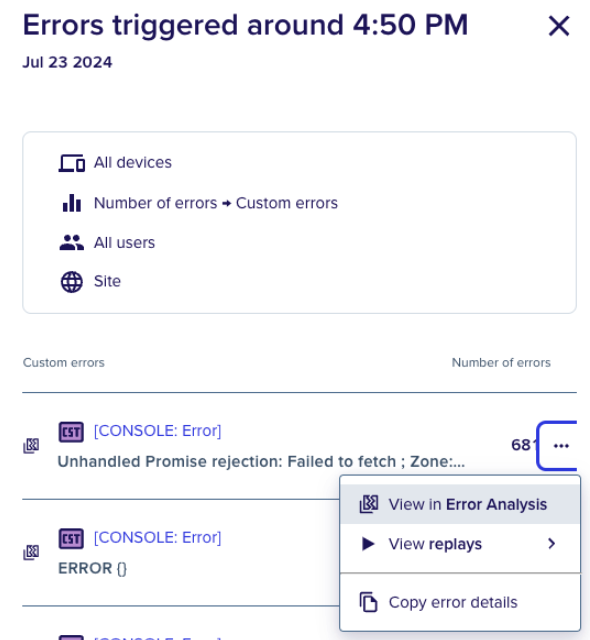 How to monitor errors with real time dashboards (Apps) – Contentsquare ...