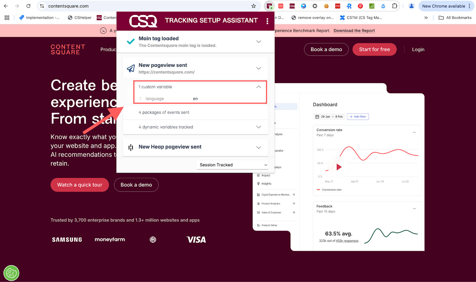 Experience Analytics Web: How to Validate Your Implementation – Contentsquare Help Center ...