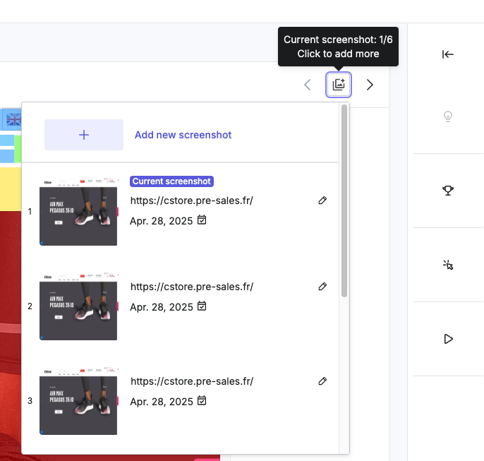 Screenshots and the Screenshots Library in Zoning Analysis – Contentsquare Help Center ...