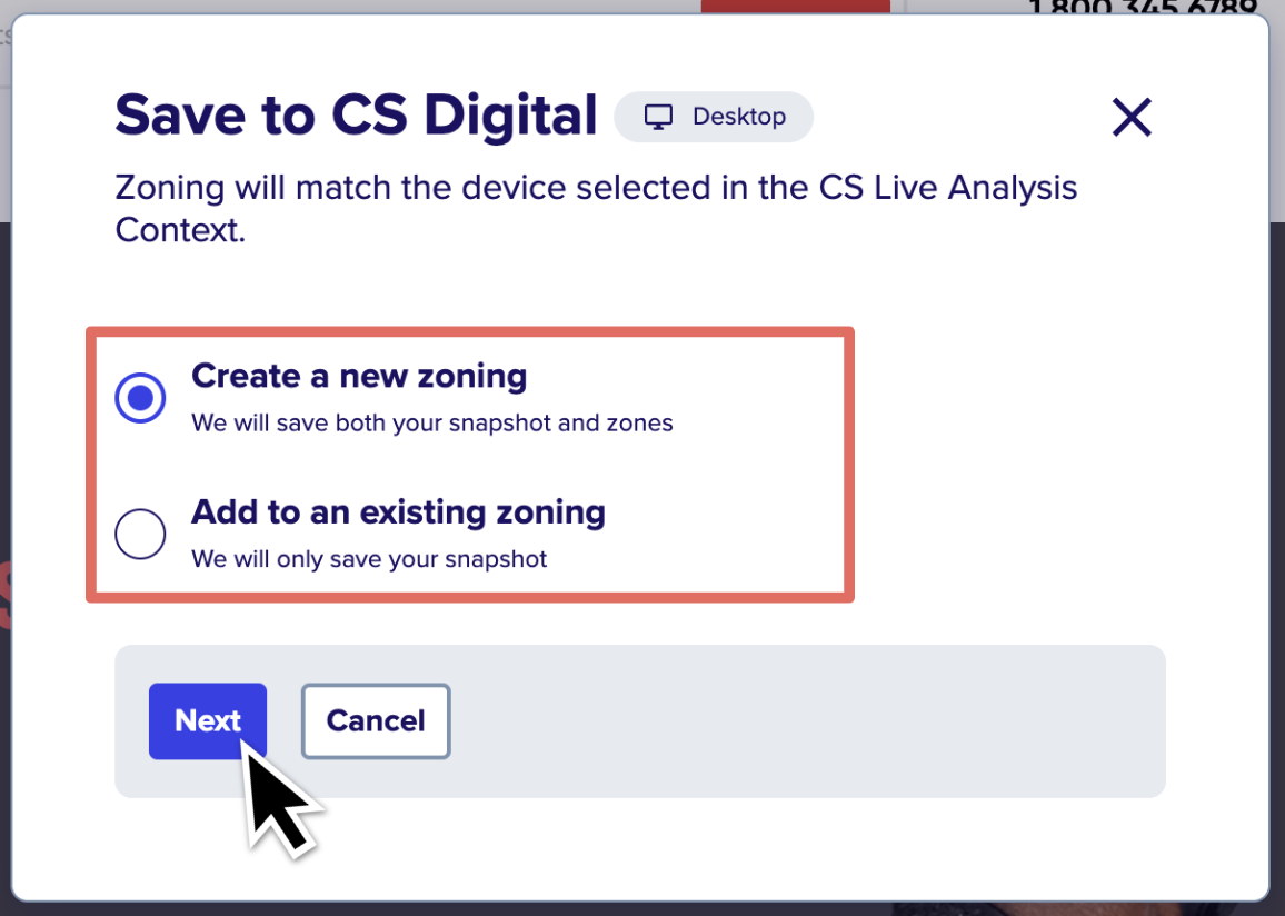 How to save your analysis to the Zoning Analysis – Contentsquare Help Center | Documentation ...