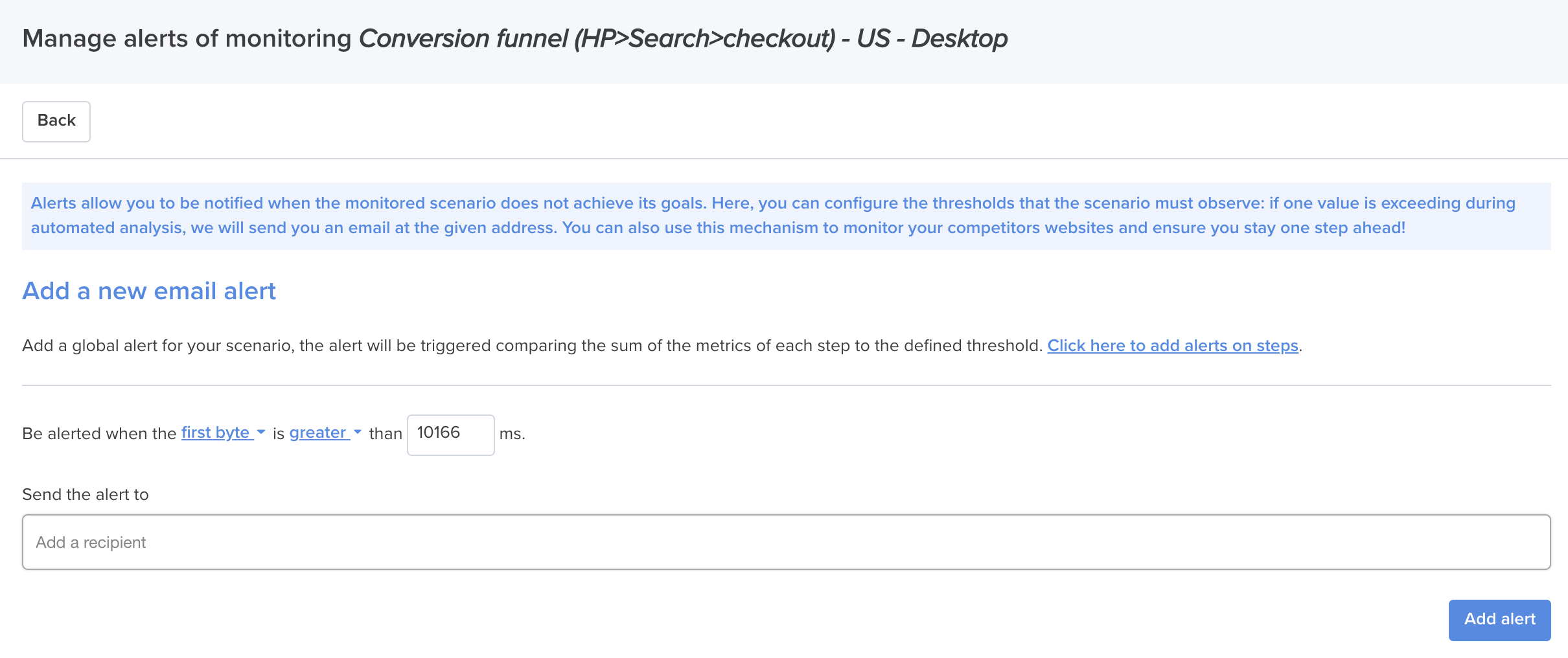 How to configure alerts on user scenarios – Contentsquare Help Center | Documentation & Support
