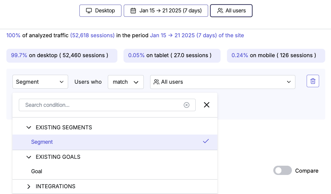 How to refine your analysis with the analysis context – Contentsquare Help Center ...