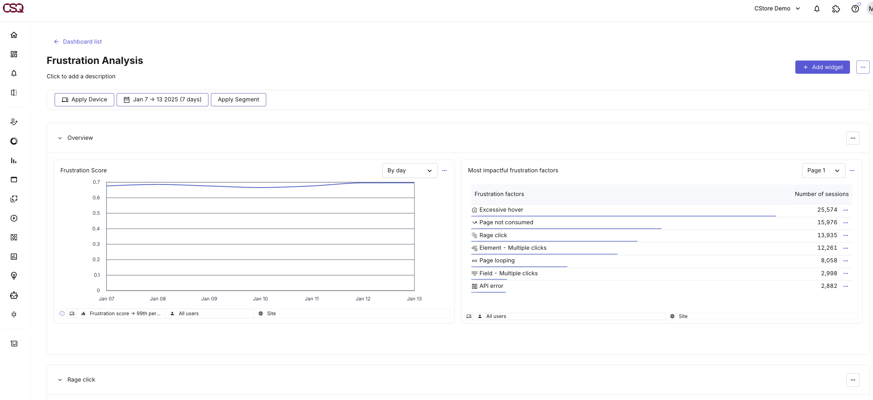 How to monitor Frustration Score in Dashboards – Contentsquare Help ...