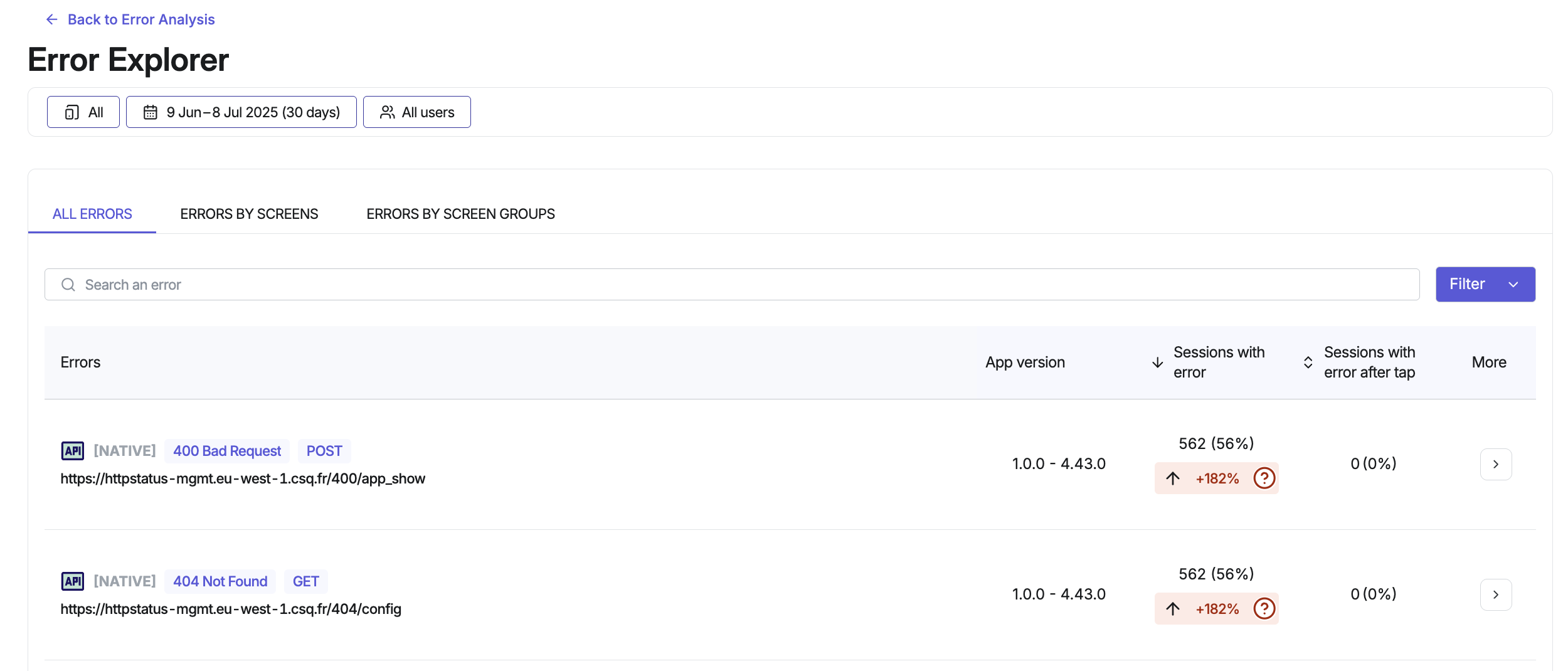 Comment utiliser l'Explorateur d'erreurs (Applications) – Centre d'aide Contentsquare ...